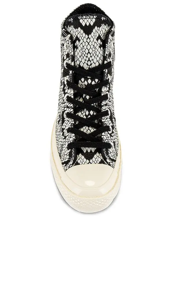 Converse Chuck 70 Leather Snake Print Sneaker In Egret & Black
